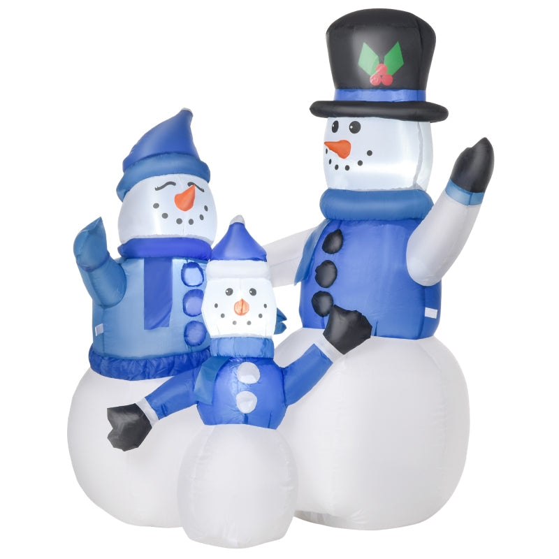 Inflatable Snowmen Family, 4ft Christmas LED Outdoor Decorations, Poly ...