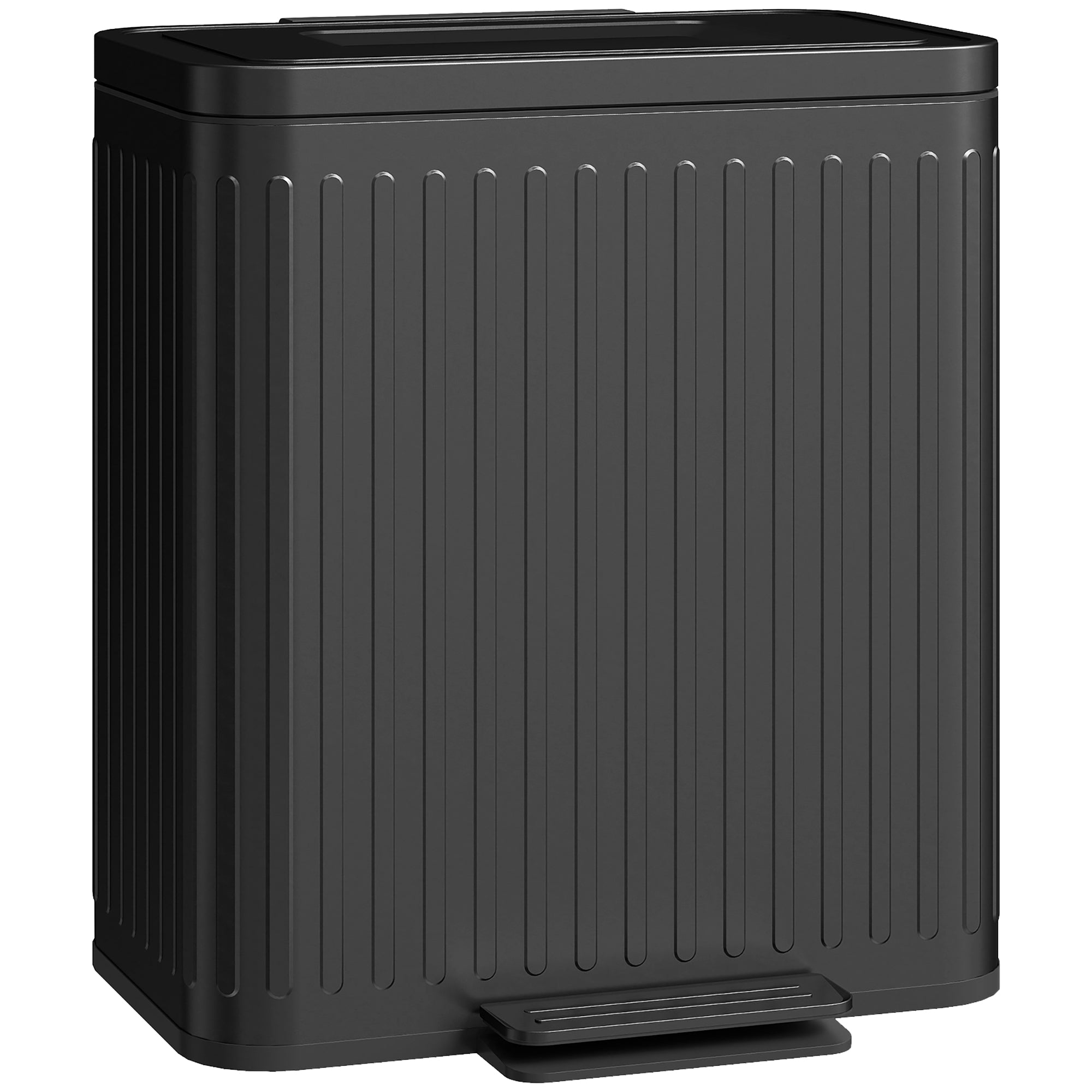 Rubbish Bin, 40L Dual Compartment with Soft-Close Lid - Black ...