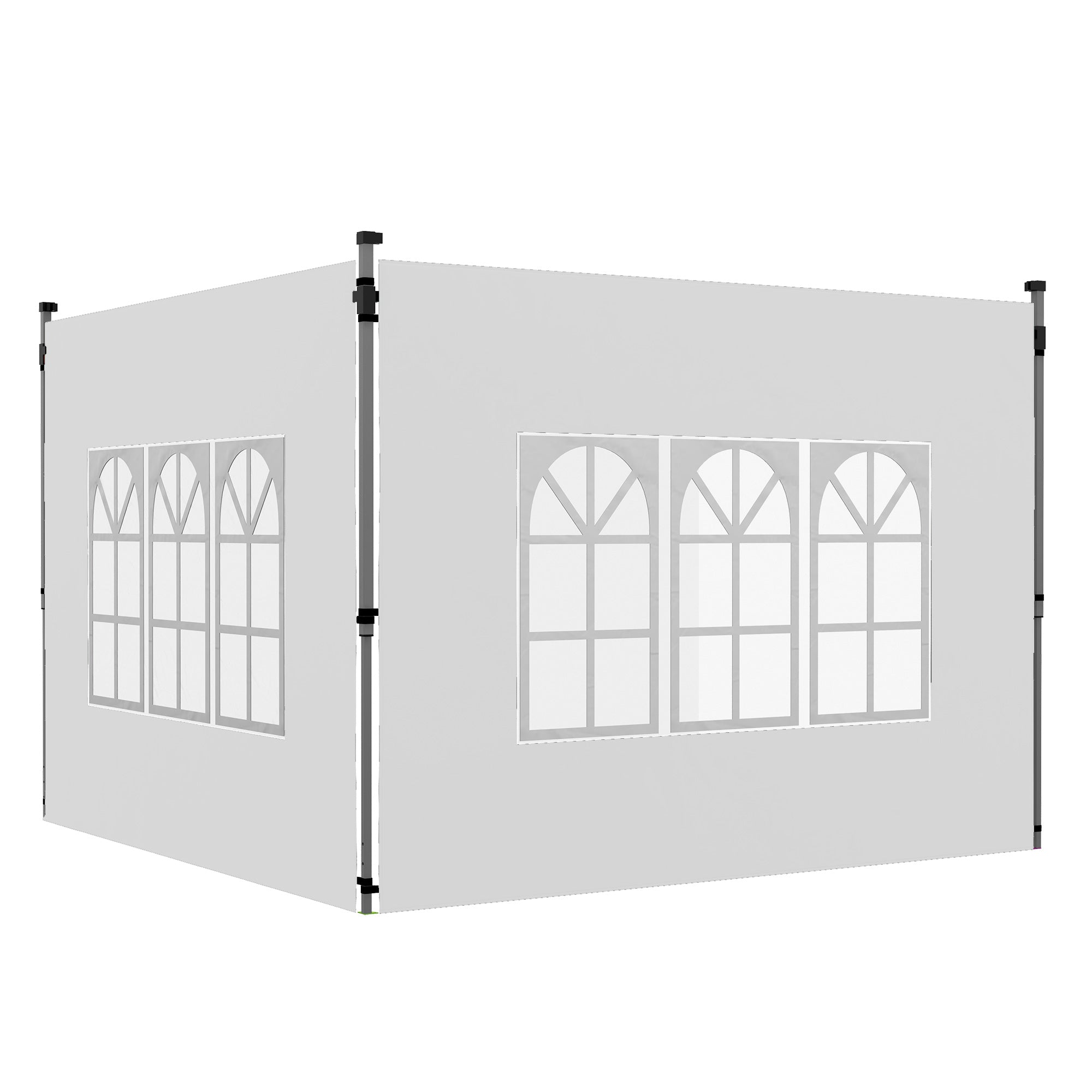 Gazebo Side Panels Replacement, Window for 3x3/3x4m Pop Up, 2 Pack, Wh ...