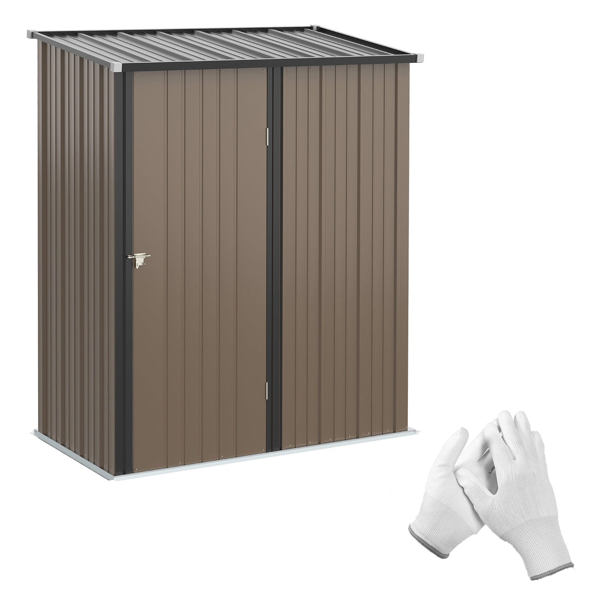 Tool Shed with Pent Roof, 1.34 m², Galvanized Steel, Brown – Rathwood Store