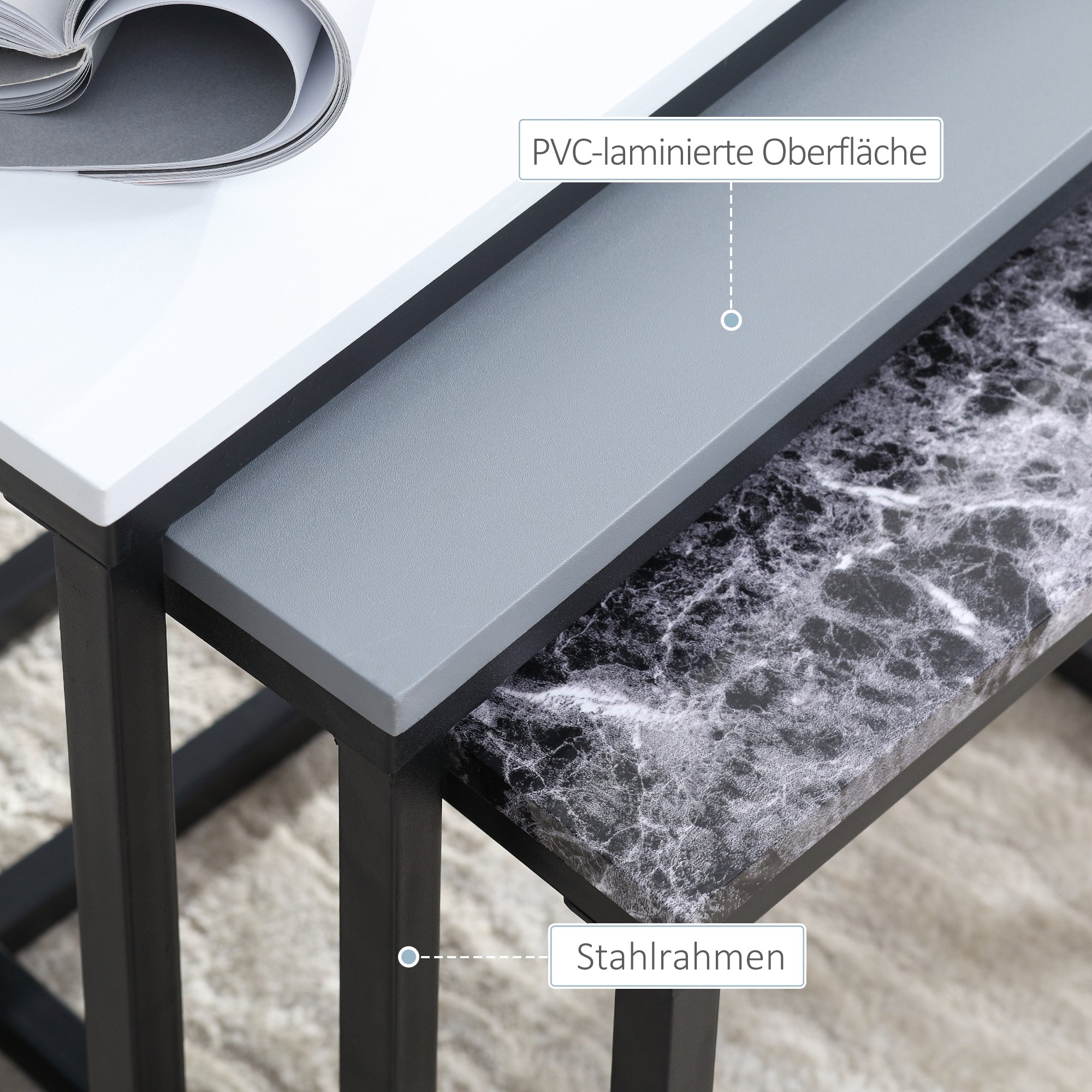 Modern Coffee Table/Side Table Metal Base MDF 3 Colors – Rathwood Store