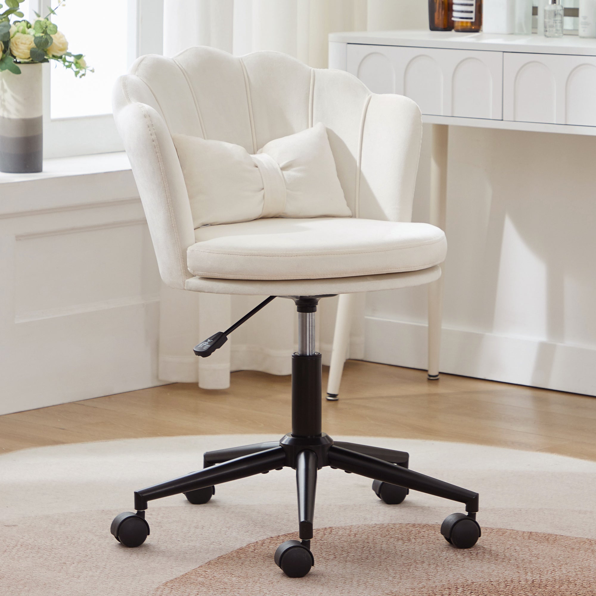 Dressing Office Chair, Petal Back Butterfly Lumbar Height Adjustable ...