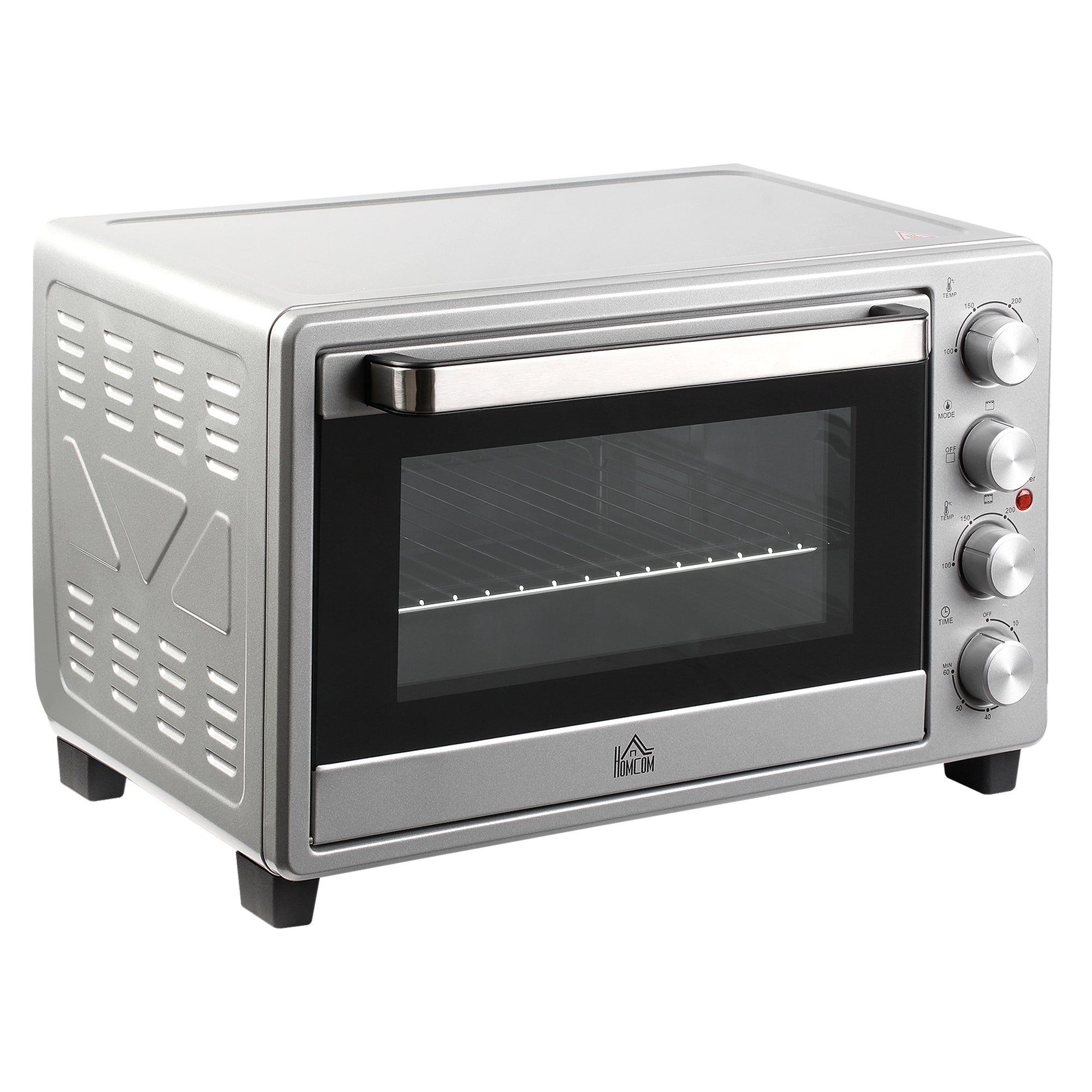Mini Oven 32L 1600W Electric with Slag Tray, Stainless Steel & Glass ...