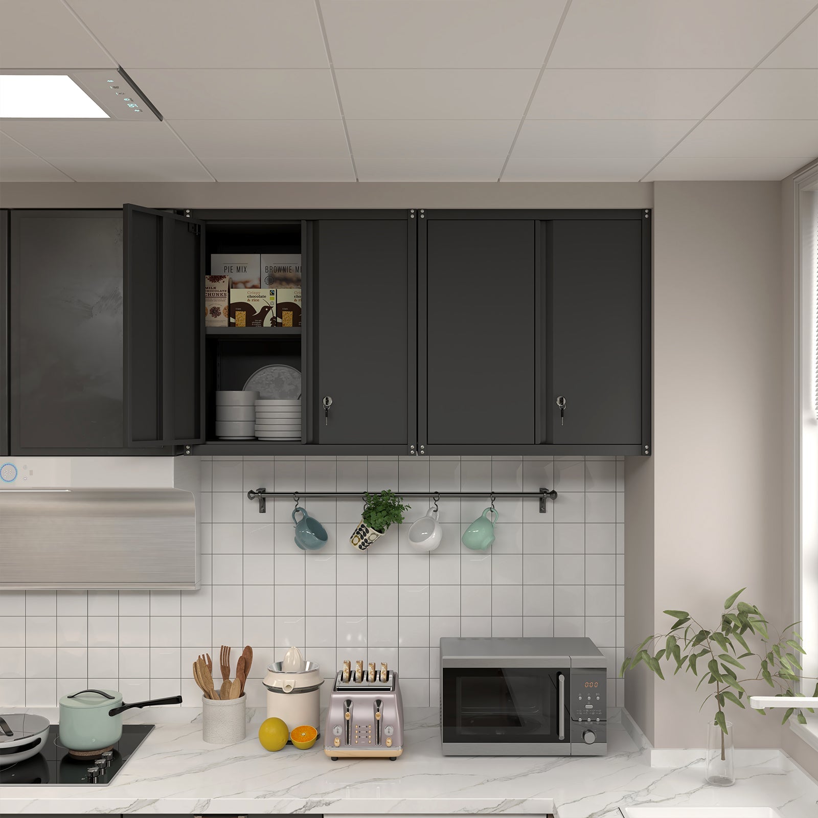 Metal Storage Cabinet 2-Door Adjustable Shelves - Steel – Rathwood Store