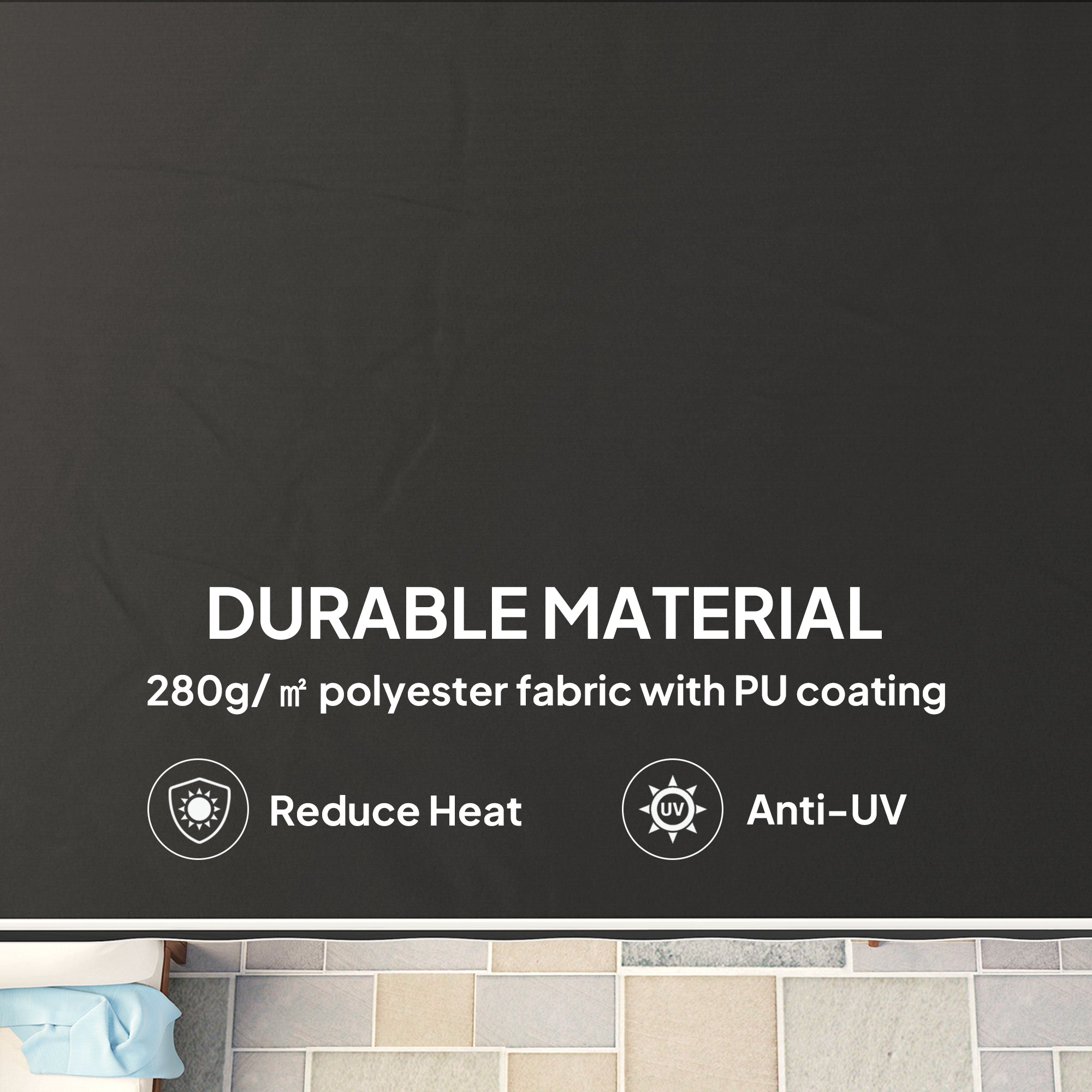 Garden Retractable Awning with Adjustable Angle and Aluminum Frame, Bl ...