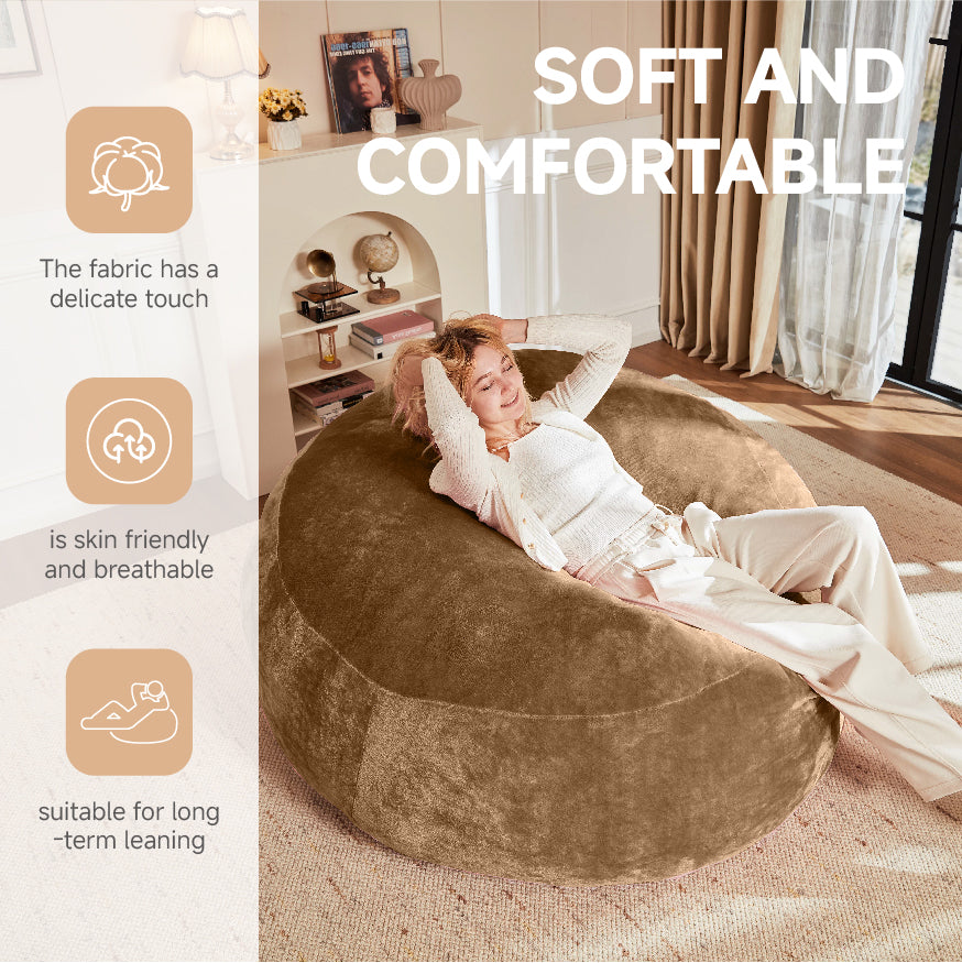 5FT Bean Bag Chair, Soft Comfortable Reading Sofa for Adults – Rathwood ...