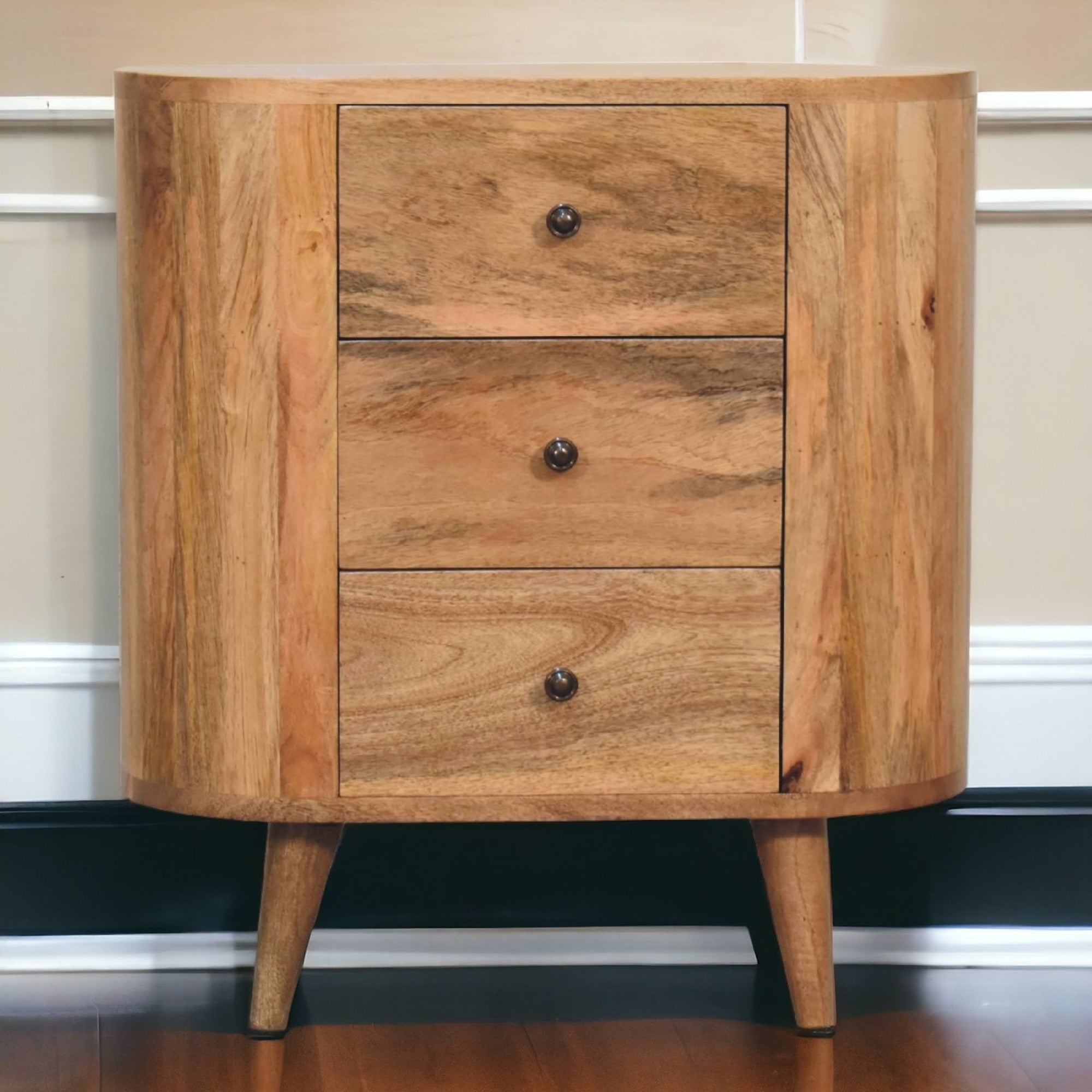 Solid Wood Mini Cabinet 3 Drawers, Brown – Rathwood Store